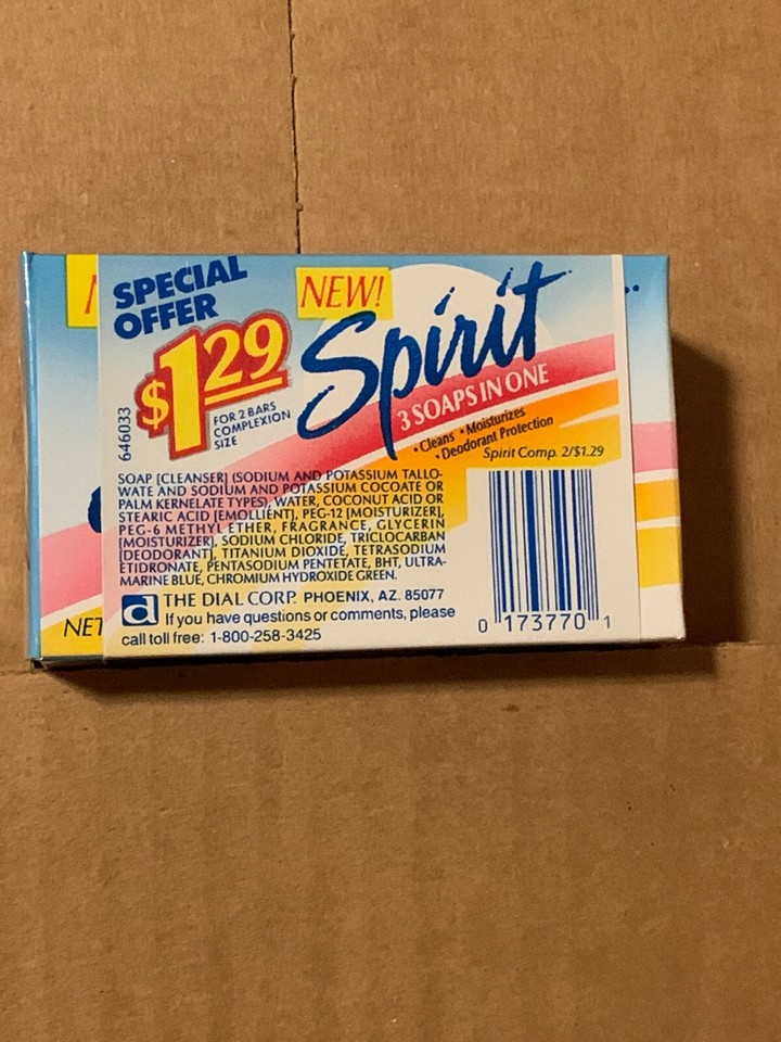 VTG NOS NEW Dial Spirit Facial SINGLE Soap Bar ~ 3.25oz SIZE ...