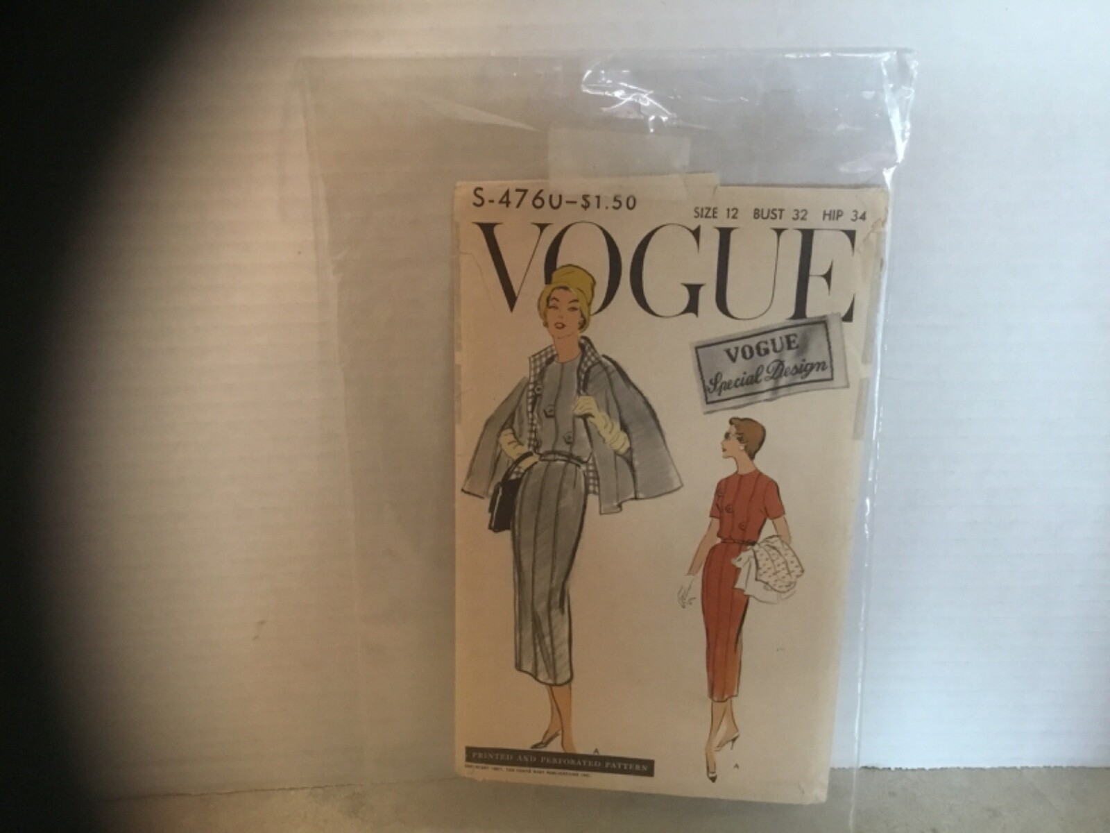 Vintage 1957 Vogue Special Design 1 Pc. Dress & Cape Sewing Pattern ...