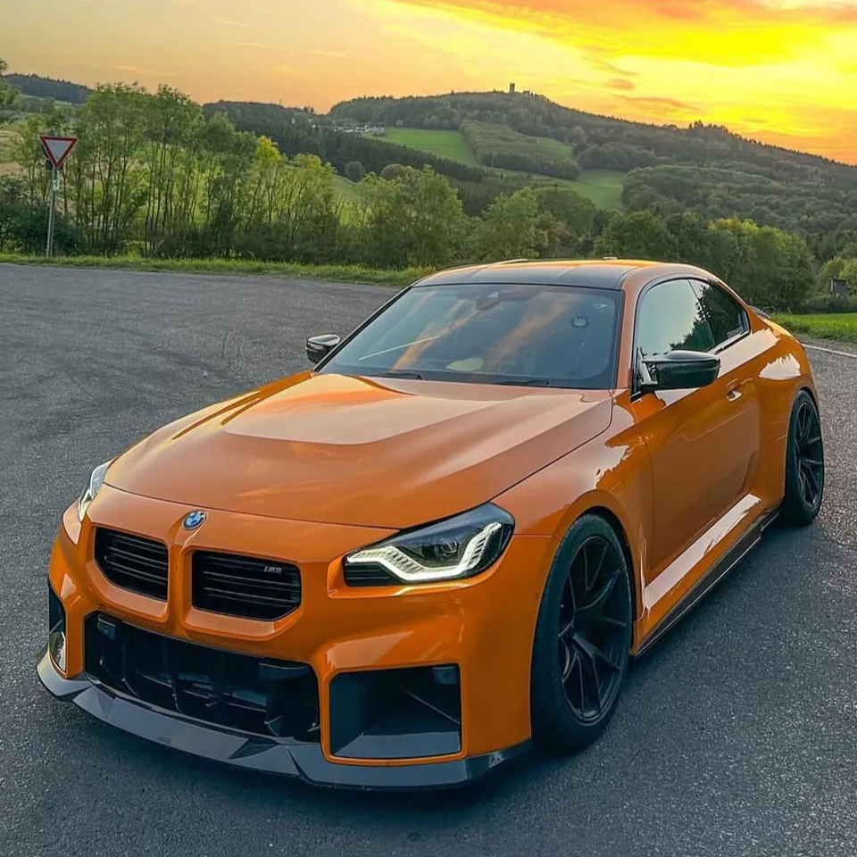 For BMW M2 G87 Dry Carbon Fiber Front Bumper Splitter Lip R44 Style ...