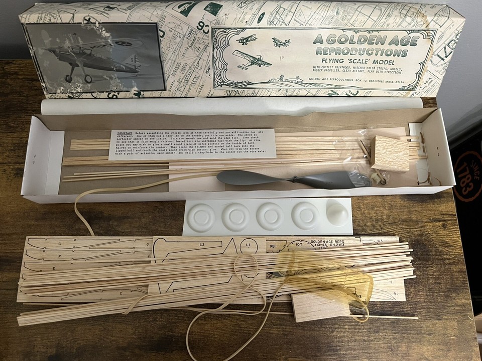 HEINKEL FIGHTER Golden Age Reproductions Flying Balsa Scale Model Kit ...