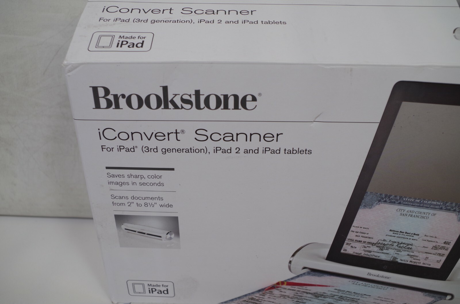 Brookstone iConvert Sheetfed Scanner Ipad & Ipad 2 | eBay