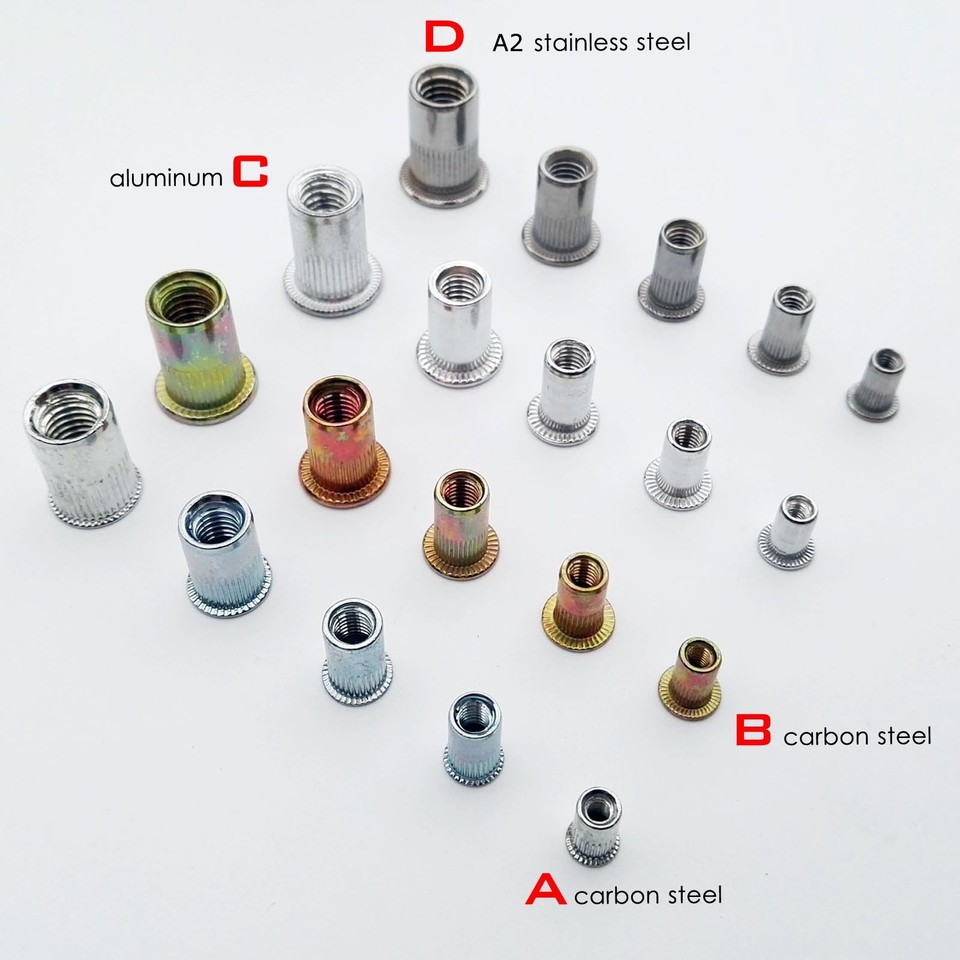 M3-M12 Flat Head Metric Thread Blind Rivet Nut Insert Rivnut Nutsert ...