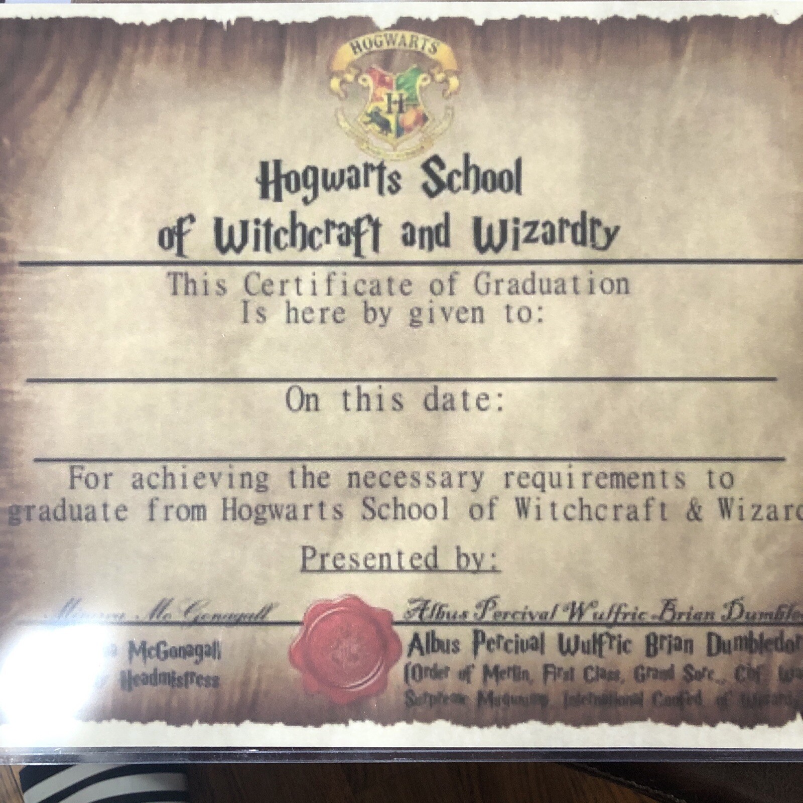 Harry Potter Hogwarts Graduation Print Prop! RARE | eBay