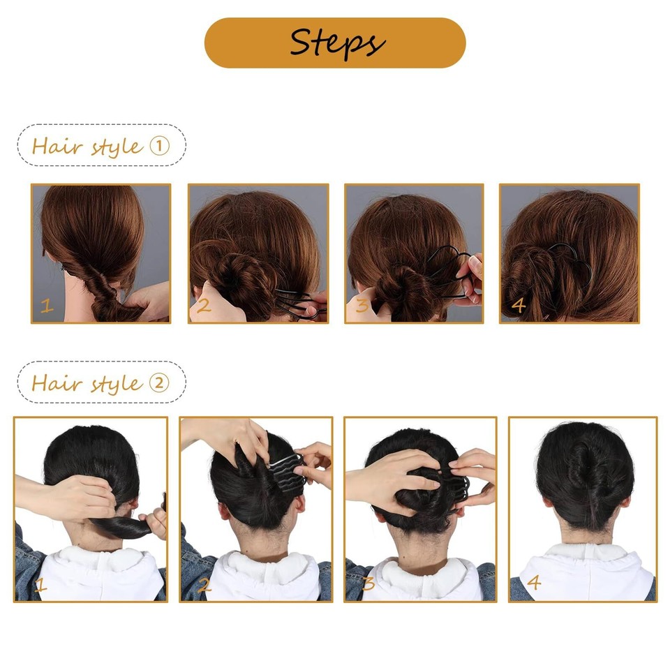 12 Pieces Hair Side Combs Metal Hair Fork Clip French Twist Comb Updo ...