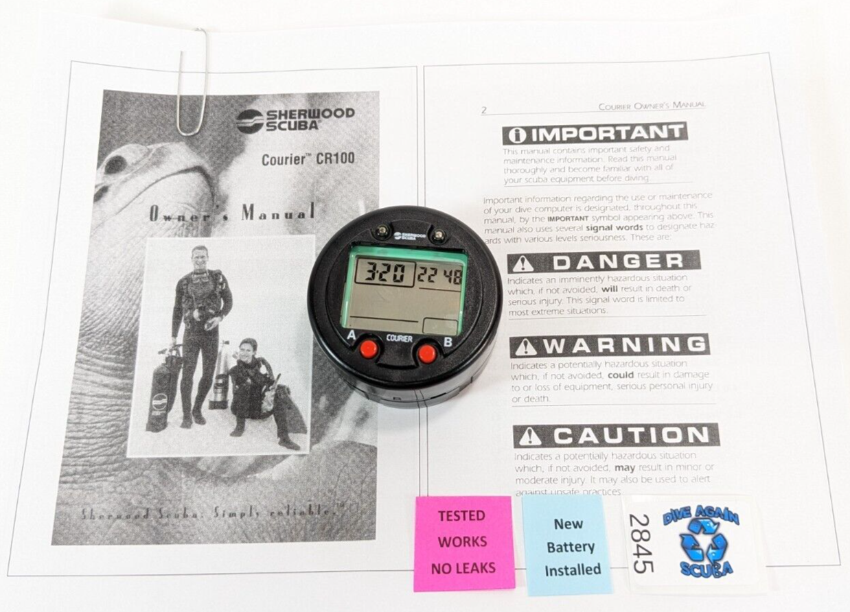 Sherwood Courier CR100 Air Scuba Dive Computer Puck Module Aqua Lung ...