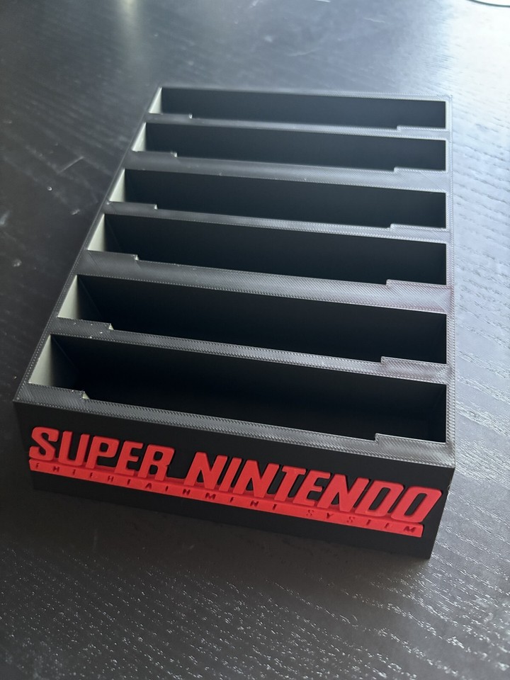 6 Game SNES Cartridge Holder - Super Nintendo Game Storage Tray Display ...