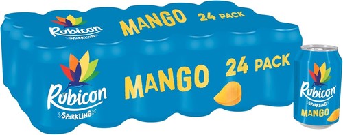 Rubicon Sparkling Mango Flavoured Fizzy Drink with Real Fruit Juice ...