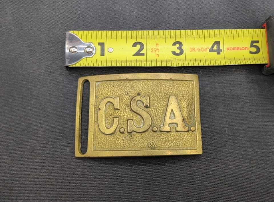 Civil War Confederate C.S.A. square brass belt buckle, other side ...