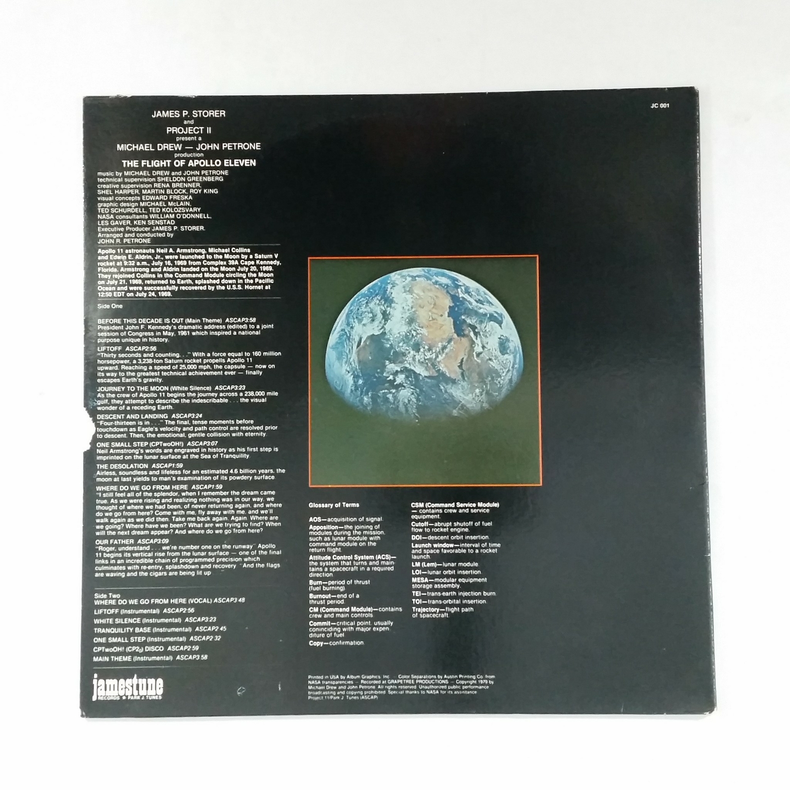 MICHAEL DREW & JOHN PETRONE Flight Of Apollo Eleven LPJC0011 LP Vinyl ...
