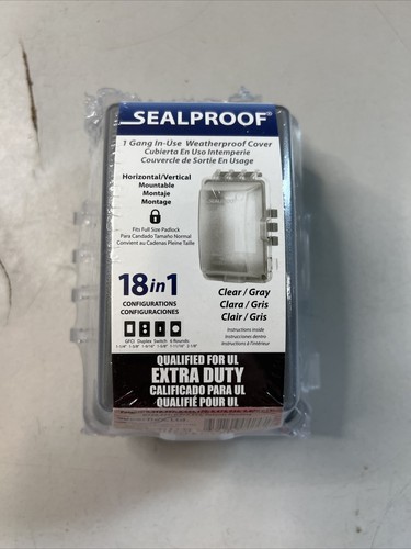 Sealproof 1 Gang In Use Weatherproof Outlet Cover Clear/Gray 1GWIUXD | eBay