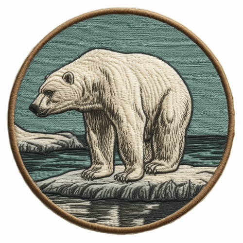 Polar Bear Patch Iron-on Applique Wild Animal Badge Arctic Snow Frozen ...