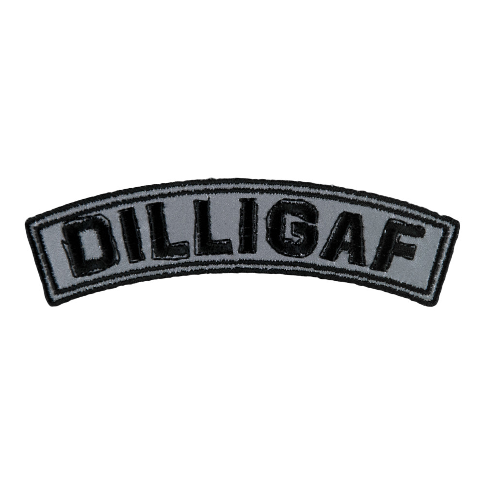 DILLIGAF Reflective Top Rocker Patch, Biker Rocker Patches | eBay