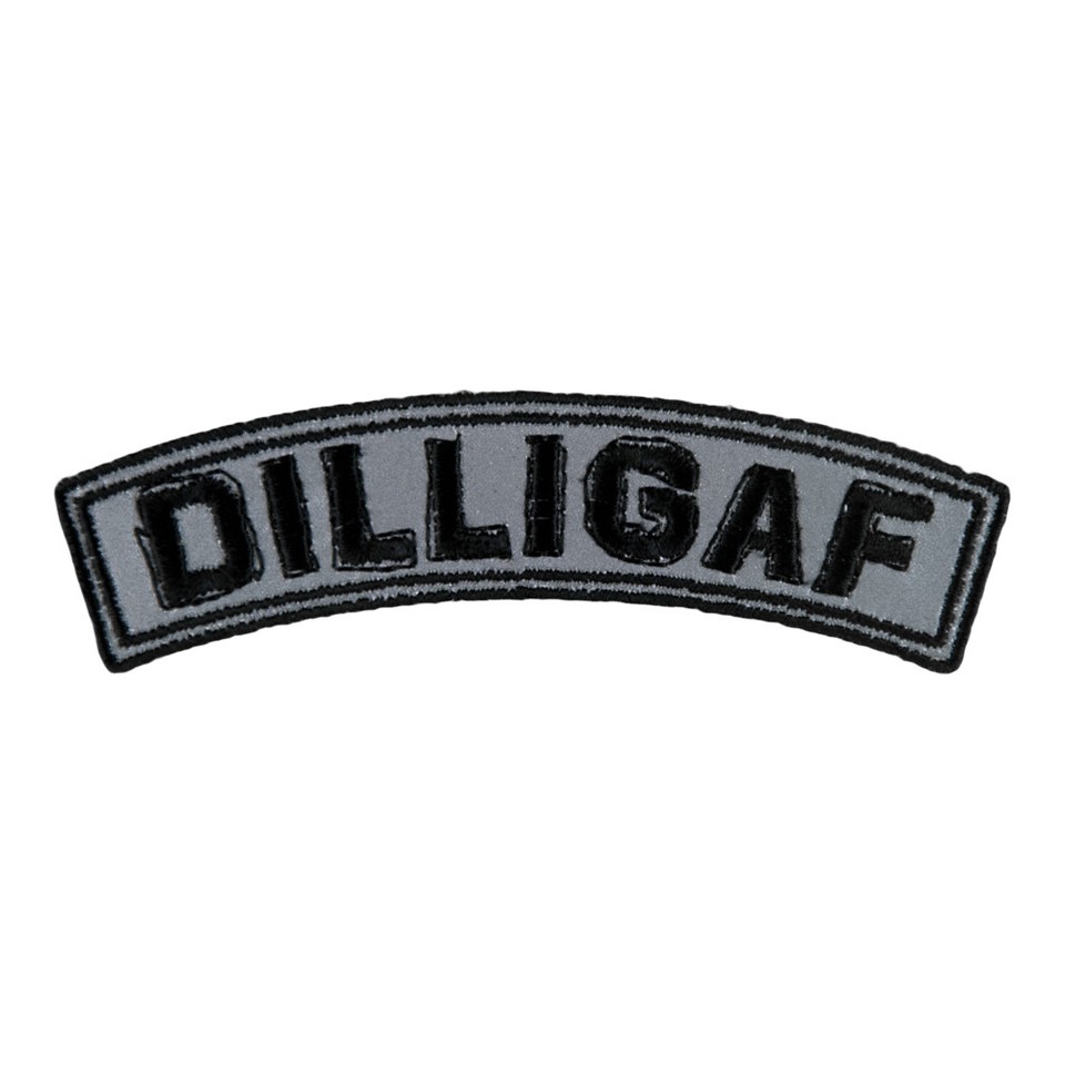 DILLIGAF Reflective Top Rocker Patch, Biker Rocker Patches | eBay