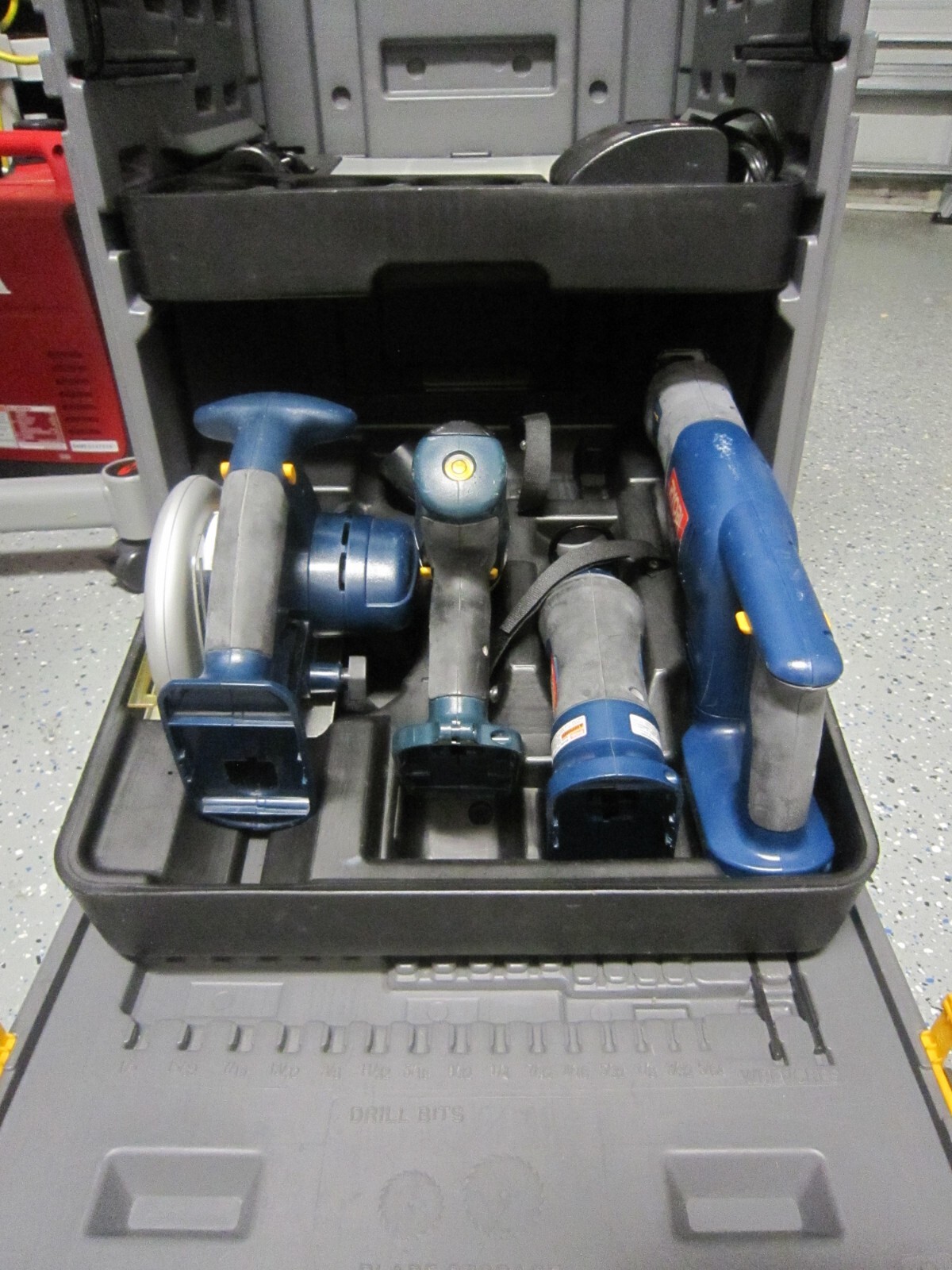 Ryobi 18.0 V Cordless "Six Pack" SPC18 Portable Tool box with Power ...