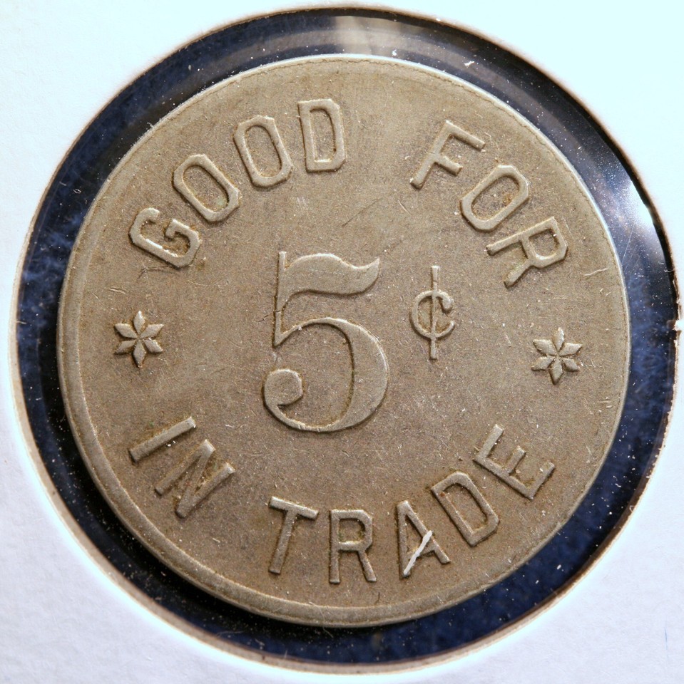 Nice Wisconsin trade token - Hub Recreation Parlor, 5¢, Eau Claire, Wis ...