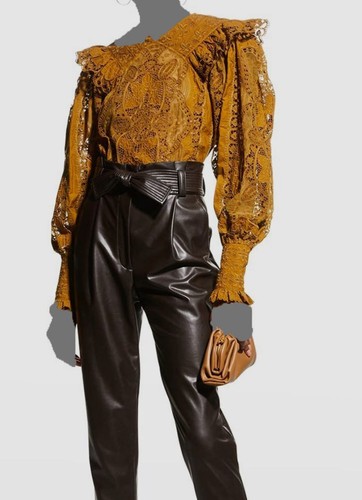 $695 Ulla Johnson Women Brown Lace Panel Button Fastening Anabella ...