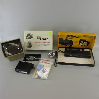 Vintage Photography Junk Drawer Lot #3 Camera Parts flash tripod viewer ...