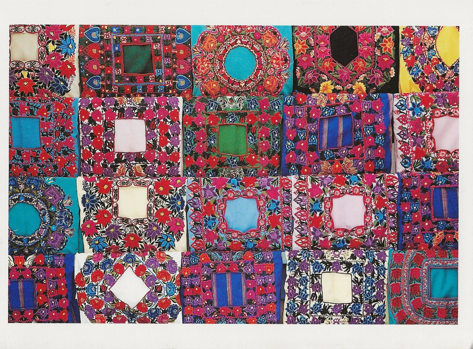 POSTCARD Central America Guatemala Examples Guatemalan Embroidery ...