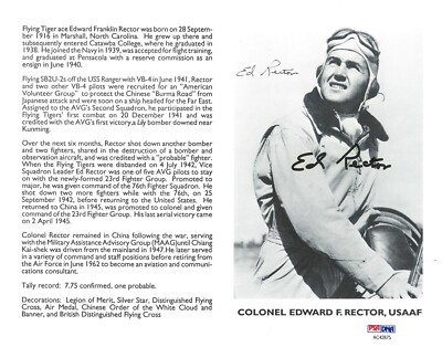 EDWARD RECTOR SIGNED 8X10 (D) PSA DNA AC42875 WWII ACE 7.75V | eBay