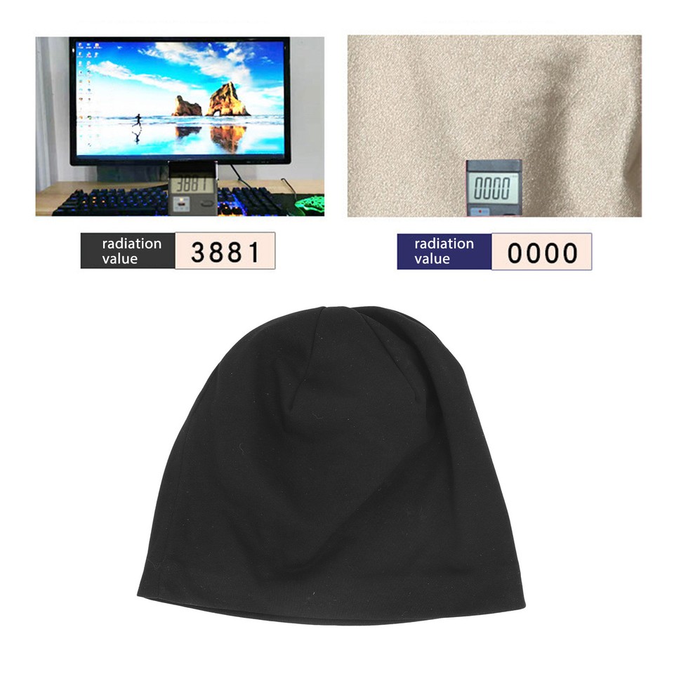 Black EMF Hat Cotton Beanie Slouch EMF Protection Beanie Hat Fashion ...