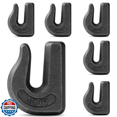 XHMAXE 6Pack 3/8''Weld On Hook,Tractor Chain Hooks,G70 Weld On Grab ...