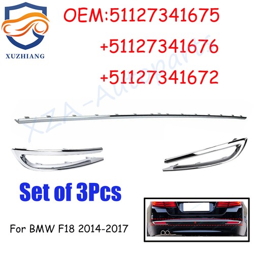 3Pcs Rear Bumper Body Molding Trim For BMW 5 Series F18 530i 528i 535 ...