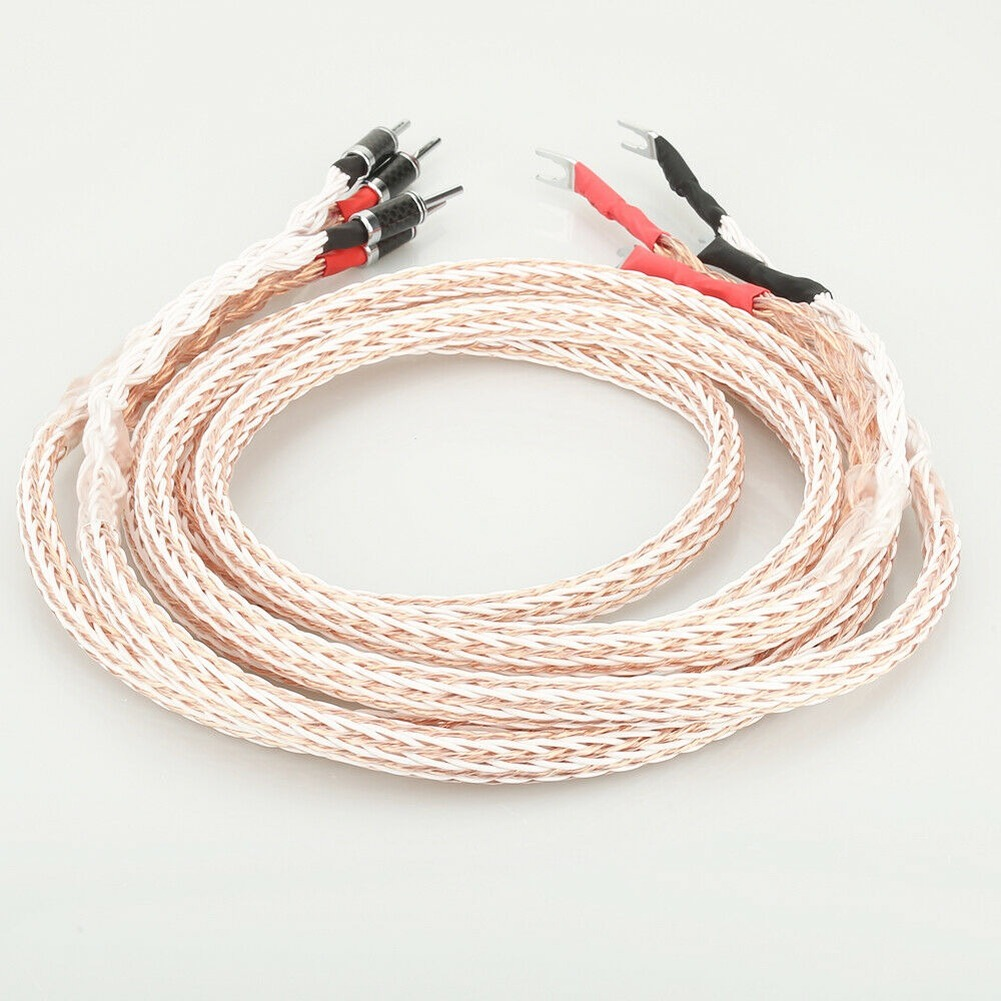 Audiophile HiFi Speaker Cable 12TC 8N OCC Copper 24 Strands With Banana ...