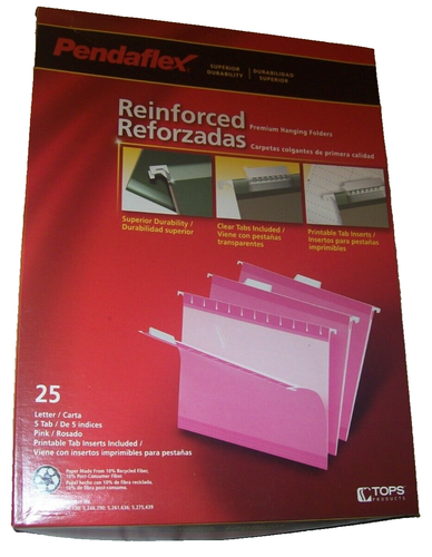 PendaFlex Hanging File Folders 4152 1/5 box of 25 Pink NEW (B58) | eBay