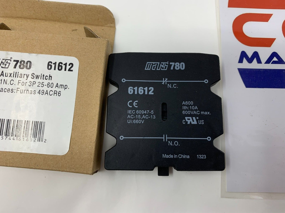 Mars 780 61612 Side Mounted Auxiliary Switch 1N.O. - 1N.C. For 3P 25 ...