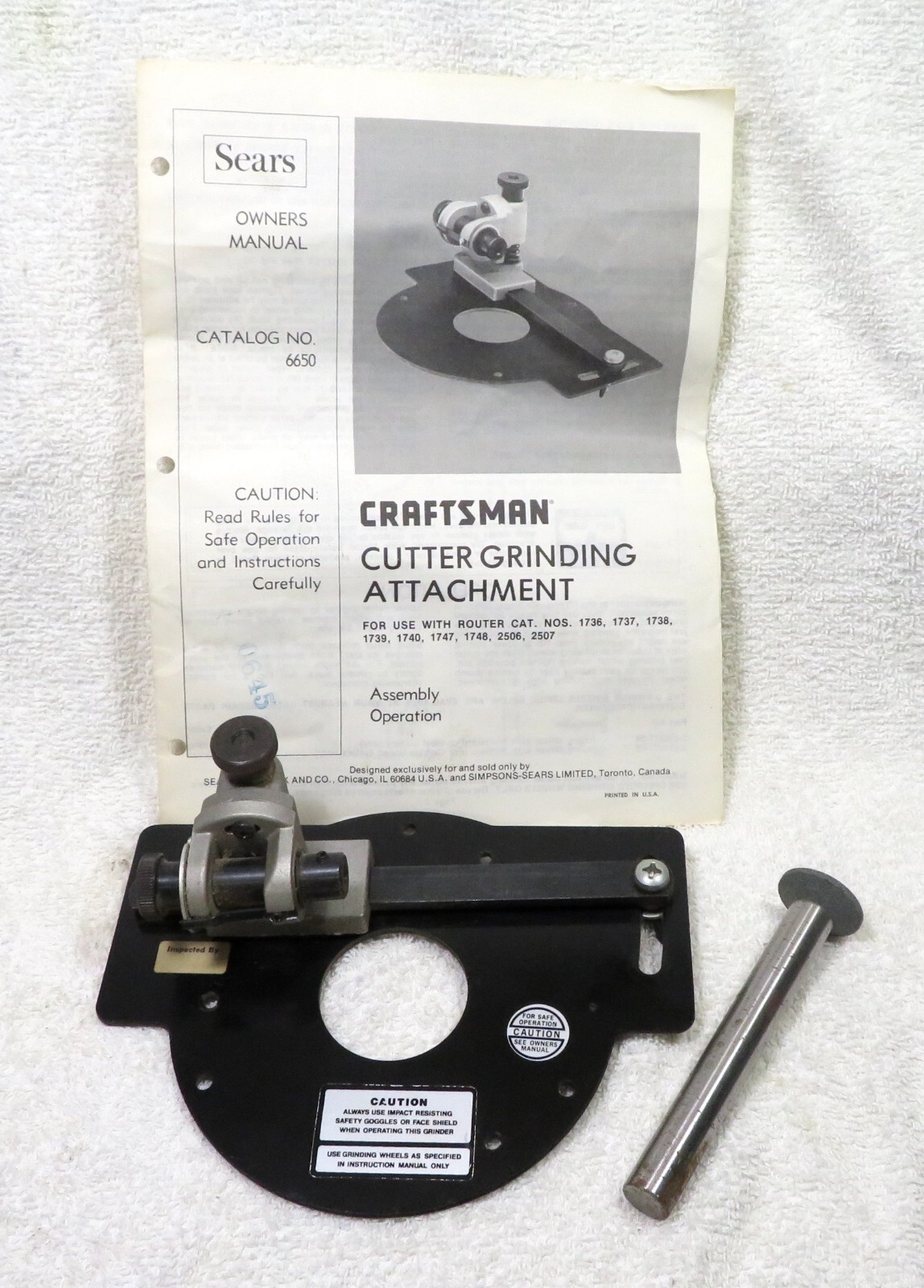 Sears Craftsman Cutter Grinding Router Attachment Tool 6650 | eBay