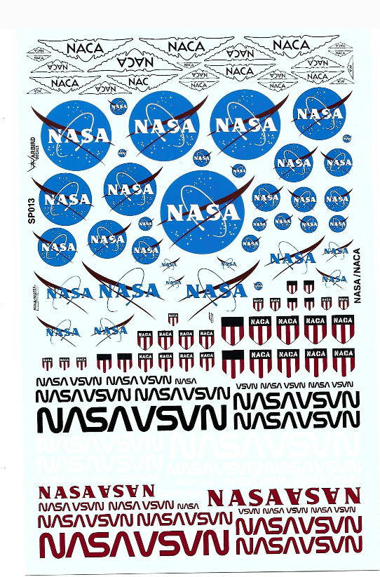 Warbird NASA/ NACA Lettering, Emblems, Insignas, Shield Decals 1/48 1/ ...