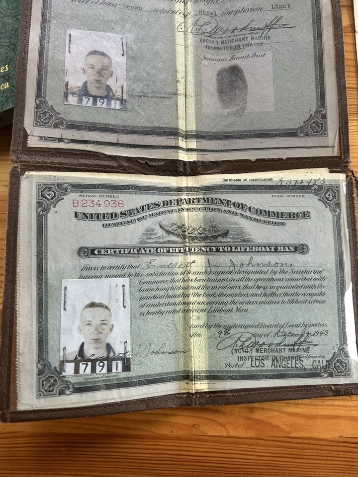 Original U.S. WWII Era Merchant Marine Seaman’s Wallet Passport ...