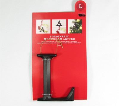 Letter L Magnetic Monogram 3-in-1 Stocking Holder Pin Ornament Target ...