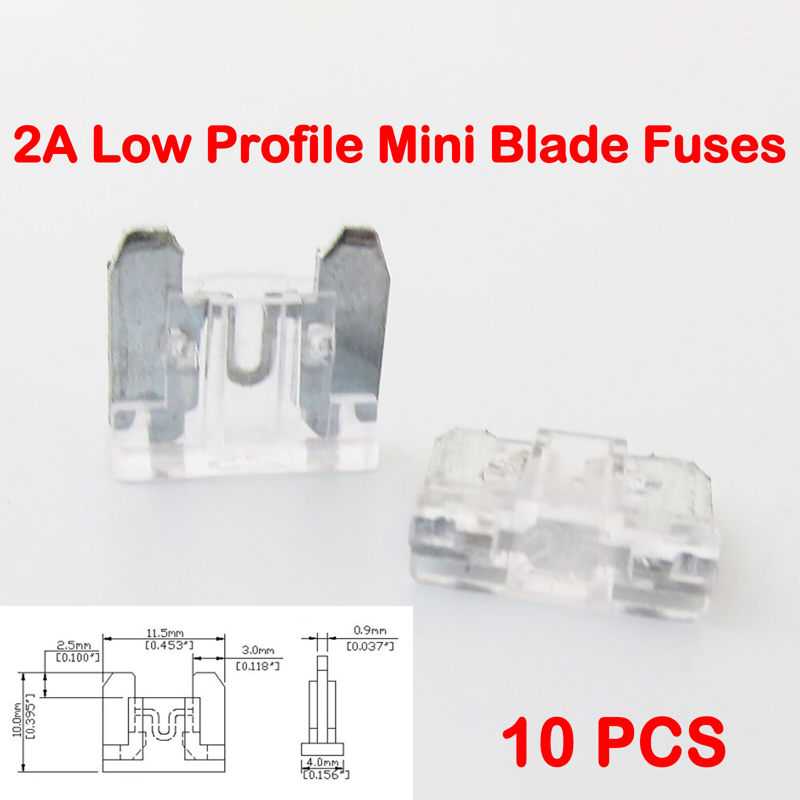 10 Pcs 25A Low Profile Mini Blade Fuses - Clear Car Truck Auto Fuses 25 ...