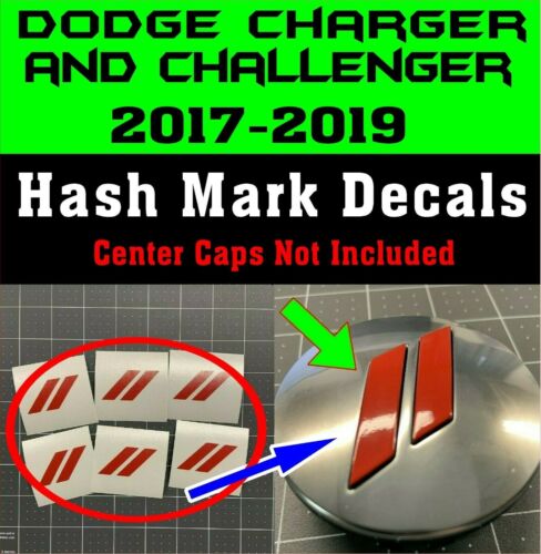 Custom Center Cap Overlay Decals Fits Dodge Charger and Challenger 2017 ...
