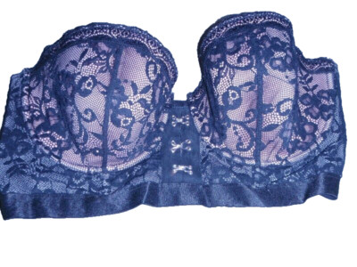 Adore Me Push Up Longline Underwire Bra Black Lace Brn Pad Cup Women ...