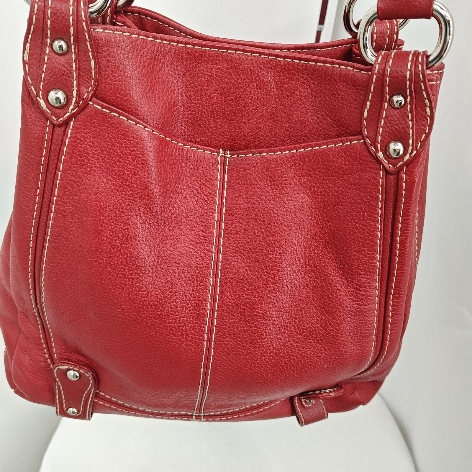 Sophia Caperelli Red Leather Shoulder Bag Purse Handbag | eBay