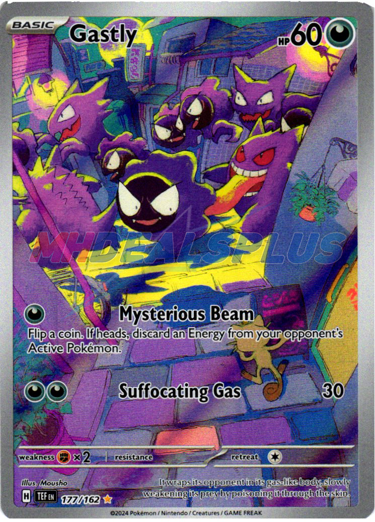 NM Pokemon Temporal Forces Gastly Illustration Rare Full Art 177 177/ ...