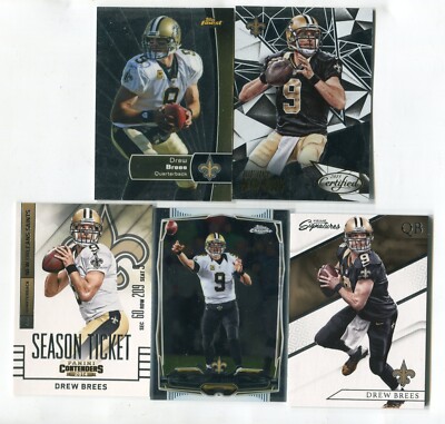Drew Brees 5 Football Card Lot NEW ORLEANS SAINTS CHARGERS PURDUE (LOT ...