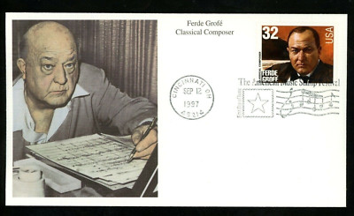 FERDE GROFE CLASSICAL COMPOSER 1997 MYSTIC FDC BIO ON REVERSE UNADDR | eBay