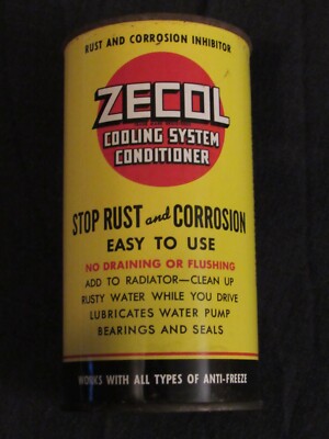 Vintage ZECOL Cooling System CAN. Old Gas Station oil bottle sign car ...
