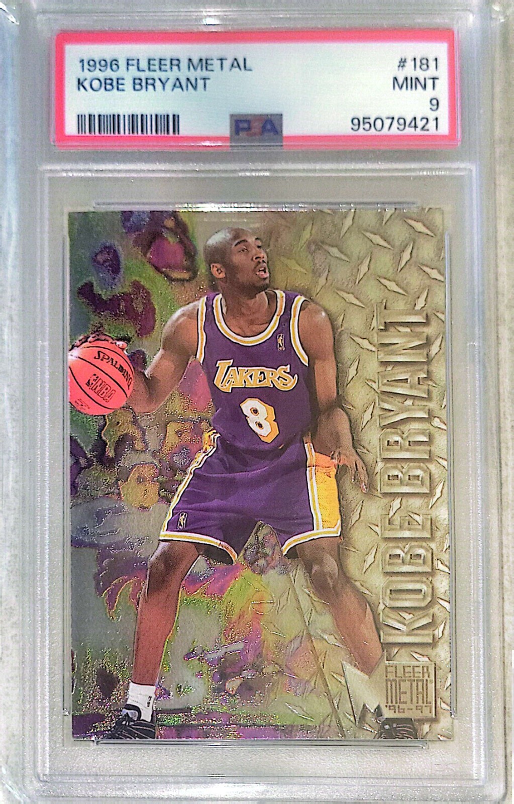 1996-97 Fleer Metal Kobe Bryant #181 RC Rookie HOF PSA 9 MINT Los ...