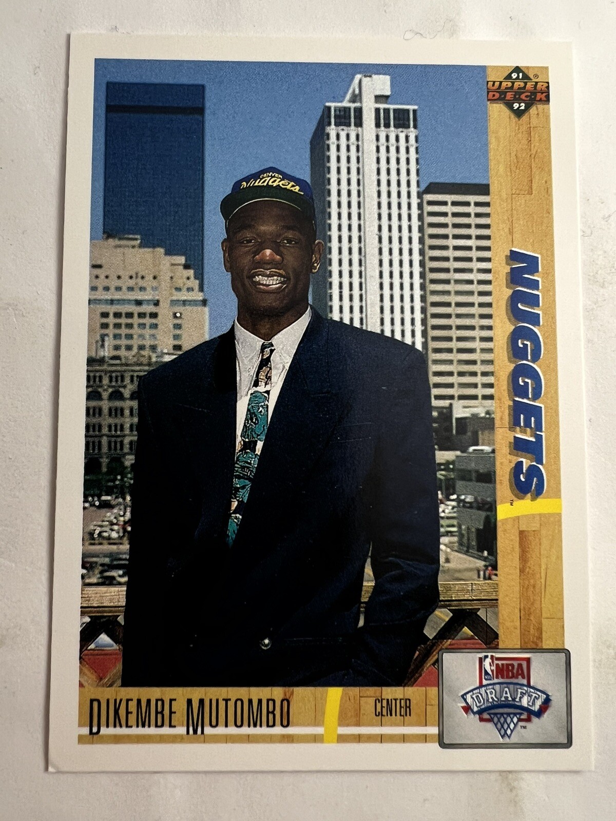 1991-92 Upper Deck Dikembe Mutombo #3 Rookie Basketball Card RC Denver ...