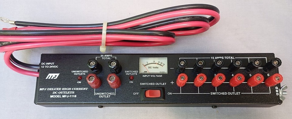 W/ Orig Box & Video Test: MFJ-1118 Deluxe Multiple 35amp DC Power ...