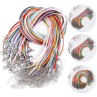 Colorful 18'' Necklace Braided Leather Rope Jewelry Making Chain Cord w ...