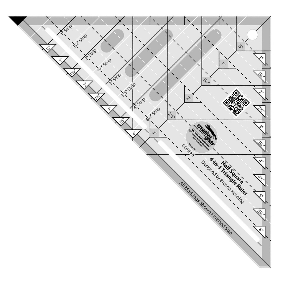 Creative Grids Half-Square 4-in-1 Triangle Quilt Ruler (CGRBH1) | eBay