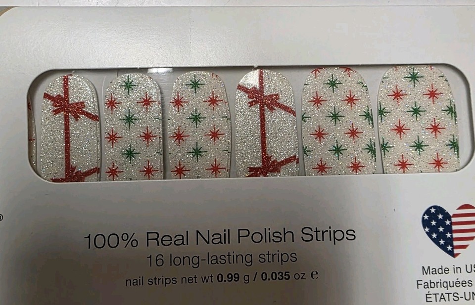 2 Sealed Christmas Color Street Glitter Nail Strips Santa, Presents ...