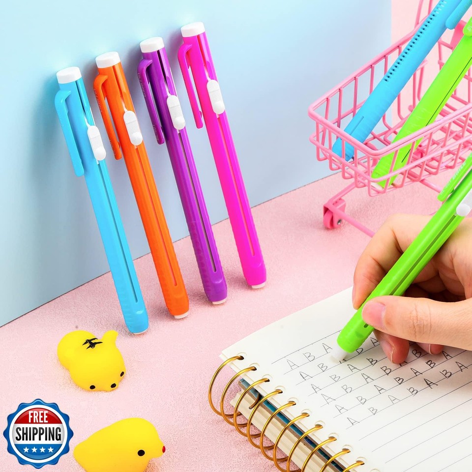 Teling 30 Pcs Retractable Mechanical Eraser Pen, School Pen-Style ...