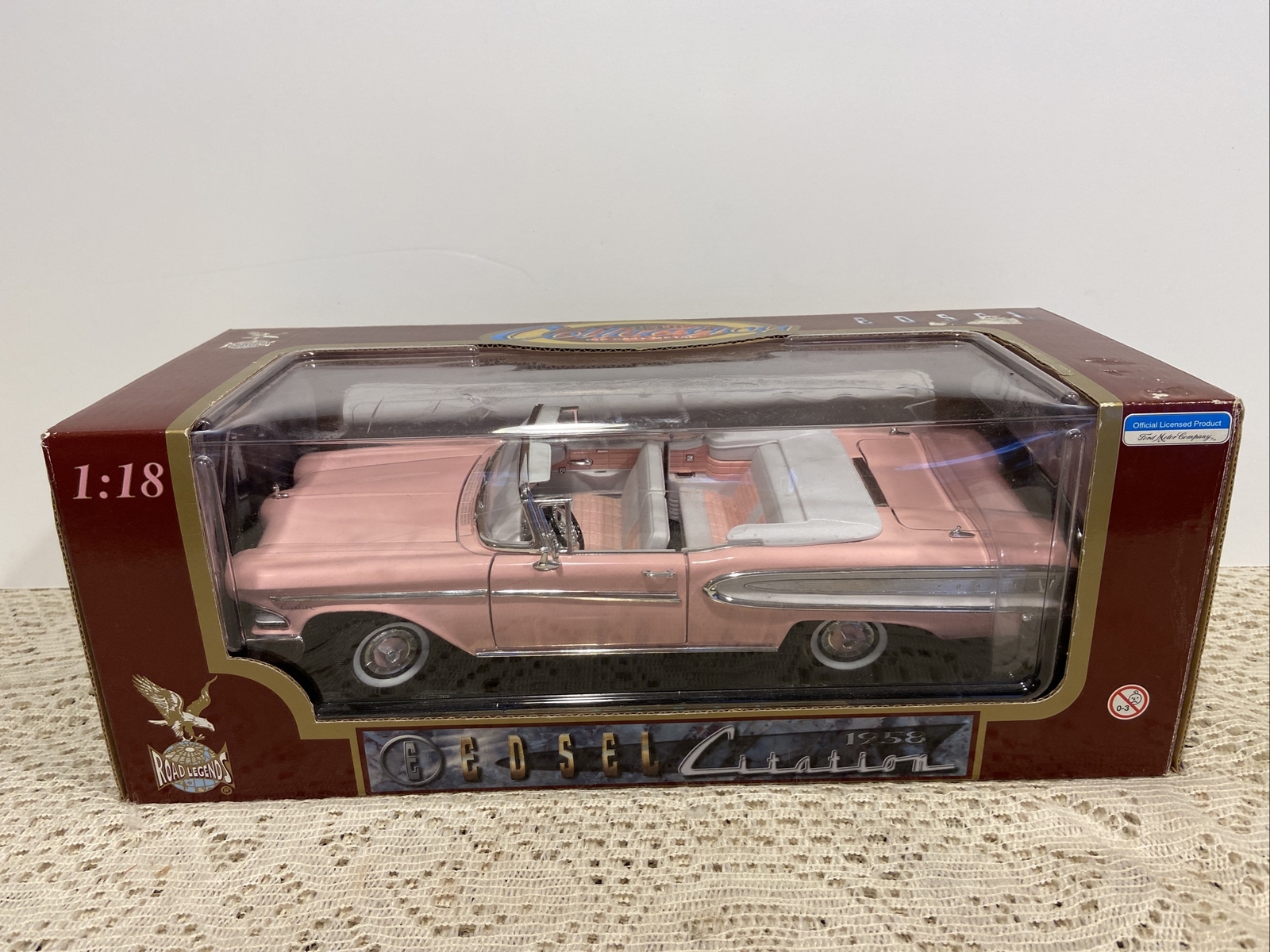 NIB 1958 Edsel Citation Pink Convertible 1:18 Scale Diecast Car - Road ...