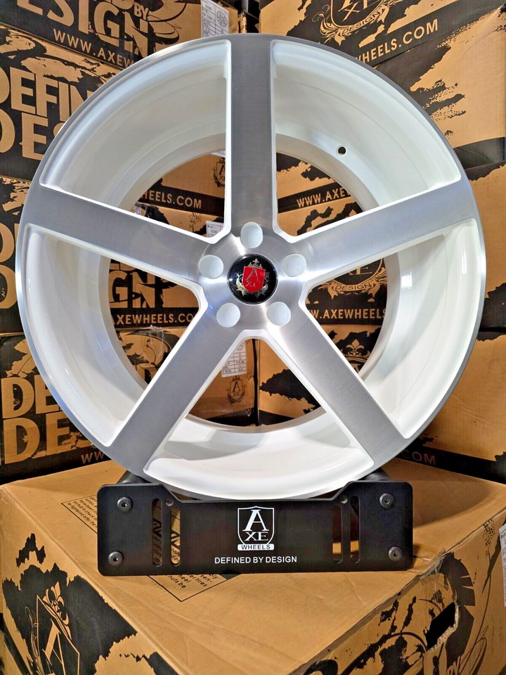 20x9/20x10.5 White 5 Spoke Wheels 5x108 5x112 5x114 5x120 AUDI BMW ...